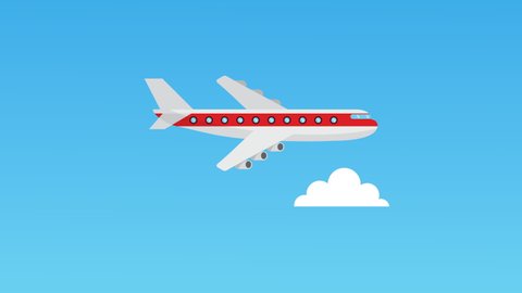 flying jet looped animation plane sky Stock Footage Video (100% Royalty ...