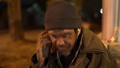 Face Lonely Cold Homeless Man On Stock Footage Video (100% Royalty-free ...