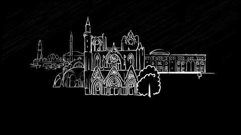 Sulaymaniyah City Skyline Vector Line Art Stock Vector (Royalty Free ...