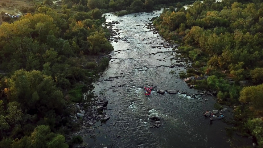 A group of rafters on the river image - Free stock photo - Public ...