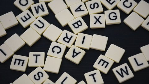 Jumbled Letters On Black Background Business Stock Footage Video (100% ...