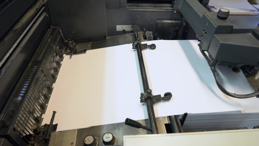 printed sheets paper served printing press Stock Footage Video (100% ...