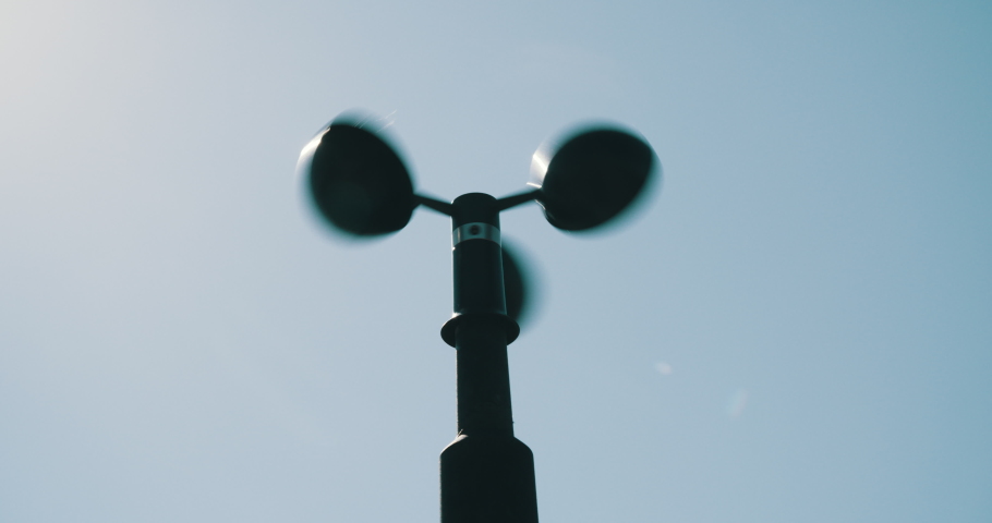 Anemometer Spinning Closeup with Lense Stock Footage Video (100% ...
