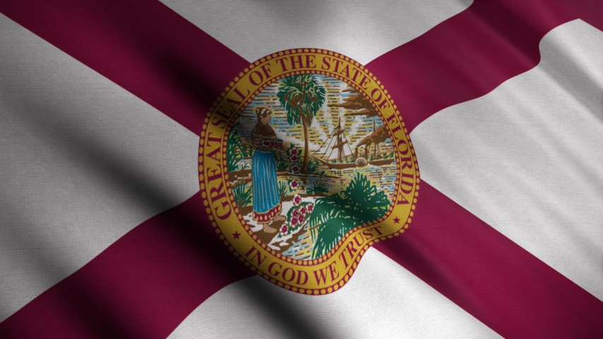 Florida Realistic Flag Texture with Stock Footage Video (100% Royalty ...