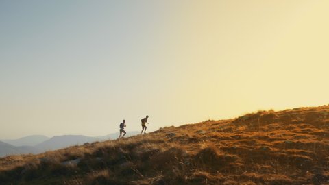 Aerial Tracking Mountain Bikers On Crosscountry Stock Footage Video ...