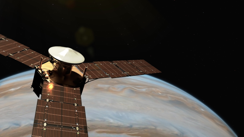 Junos Satellite In Orbit Of Stock Footage Video 100 Royalty Free