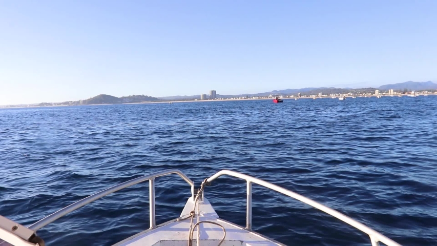 close view side small boat driving Stock Footage Video (100% Royalty ...