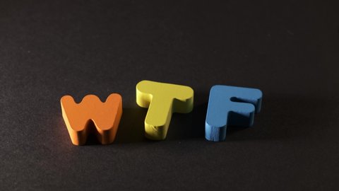 Wtf Lettering Multicolored Letters On Black Stock Footage Video (100% ...