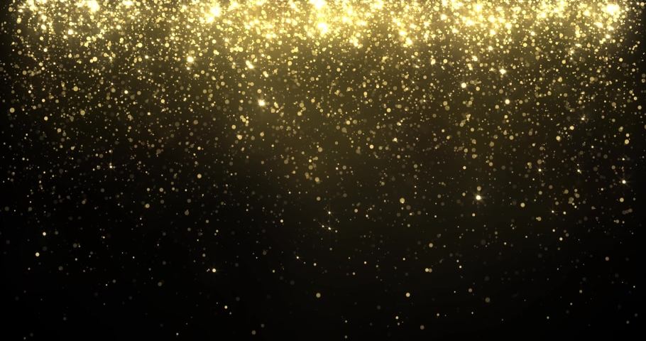 gold glitter particles falling golden sparkling Stock Footage Video ...