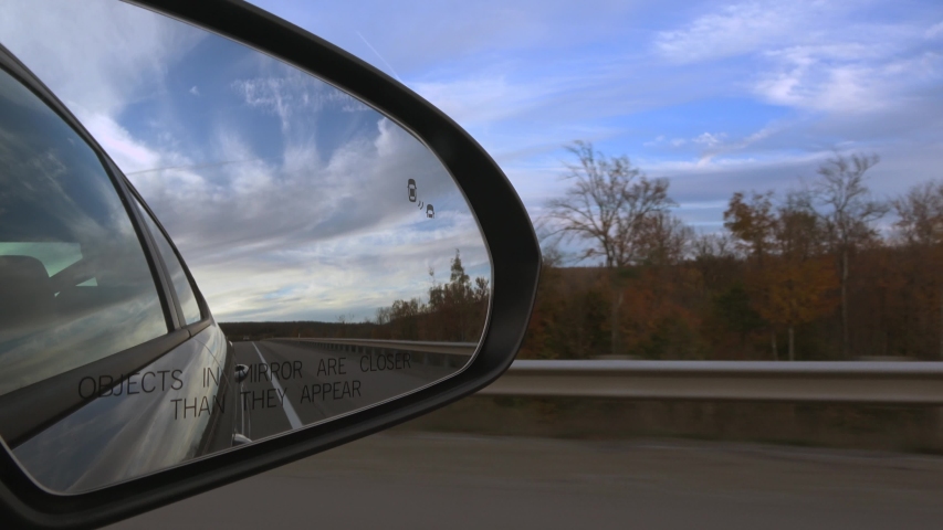 4k. Car Mirror While Driving Stock Footage Video (100% Royalty-free ...