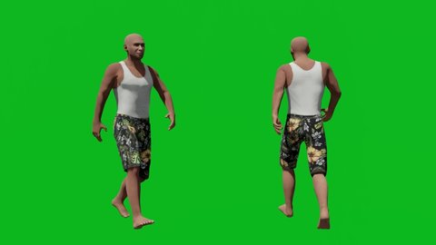 Zombie Group Walking Front Green Screen Stock Footage Video (100% ...
