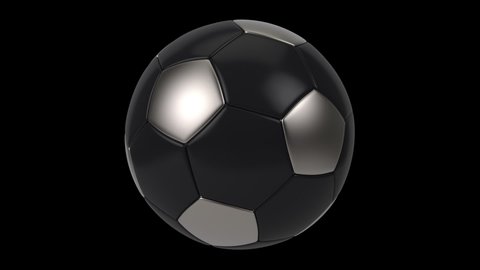 Realistic Black Iron Soccer Ball Isolated Stock Footage Video (100% ...