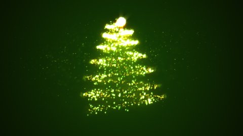 rotating christmas tree glow shiny particles Stock Footage Video (100% ...