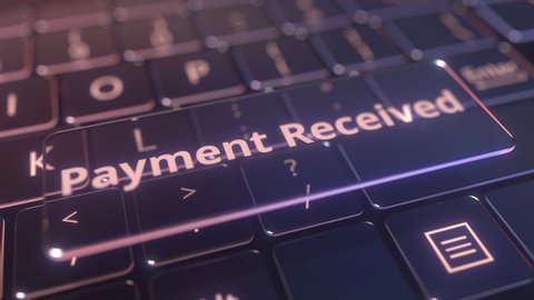 Futuristic Computer Keyboard Transparent Payment Received Stock Footage Video (100% Royalty-free ...