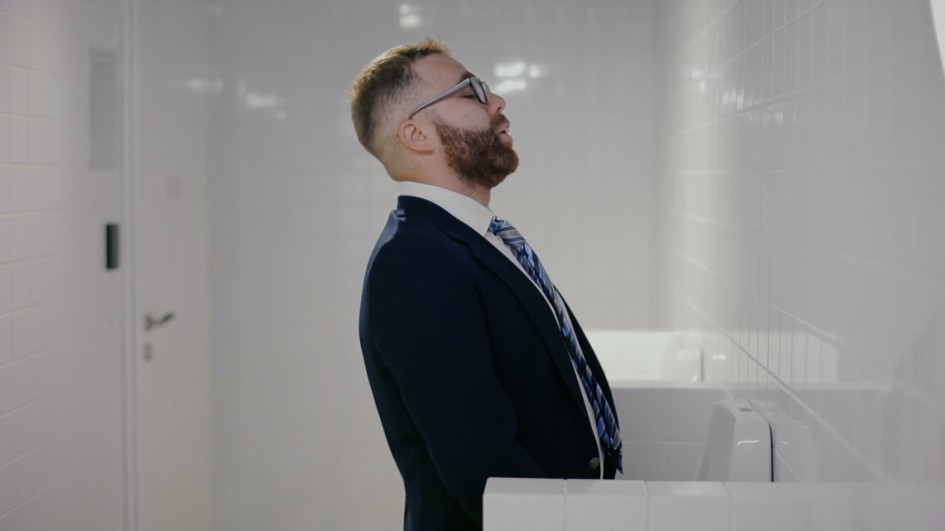 man running toilet bowl peeing Stock Footage Video (100% Royalty-free ...