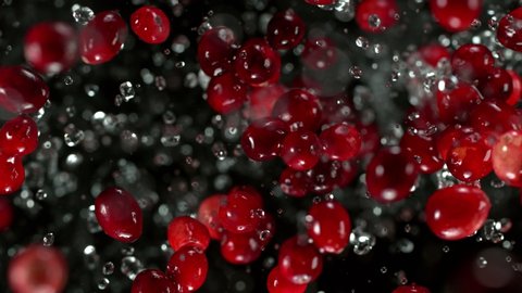 exploding cherry tomatoes water on black Stock Footage Video (100% ...