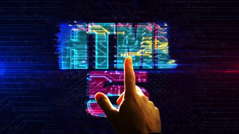 Html5 Symbol Futuristic 3d Rendering Animation Stock Footage Video (100 ...