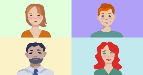 Set Peoples Faces Profile Men Women Stock Vector (Royalty Free ...