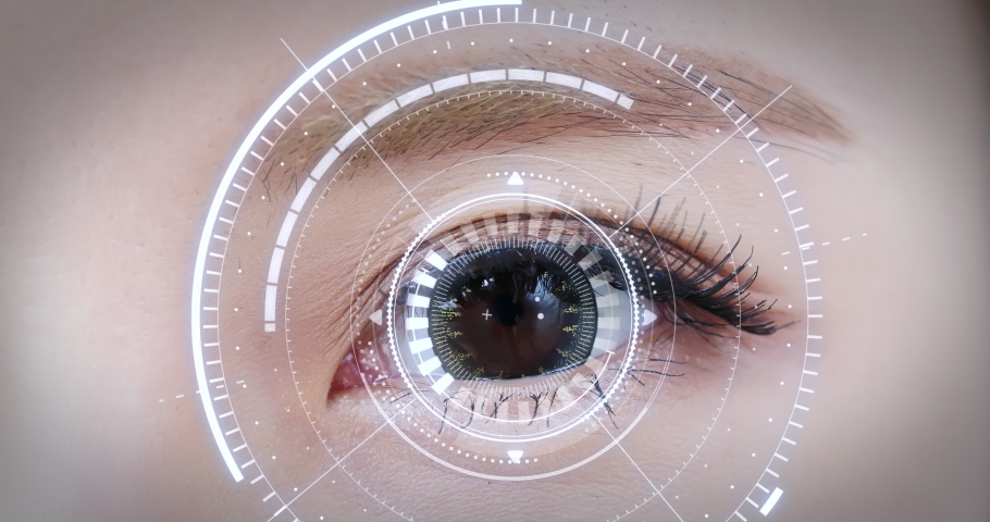 futuristic eye hud monitor sci-fi concept Stock Footage Video (100% ...