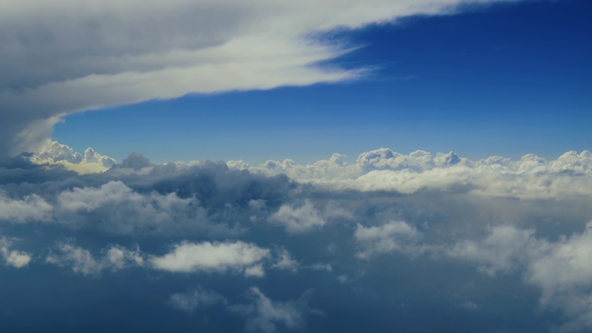 blue sky clouds bird's-eye view Stock Footage Video (100% Royalty-free ...