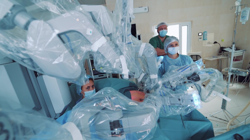 Modern Surgical System. Medical Robot. 스톡 동영상 비디오(100% 로열티 프리 ...