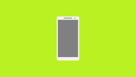 mobile flat animated icon on green Stock Footage Video (100% Royalty ...