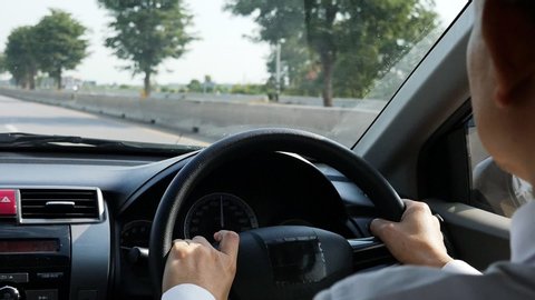 Over Shoulder Shot Man Texting Driving Stock Footage Video (100% ...