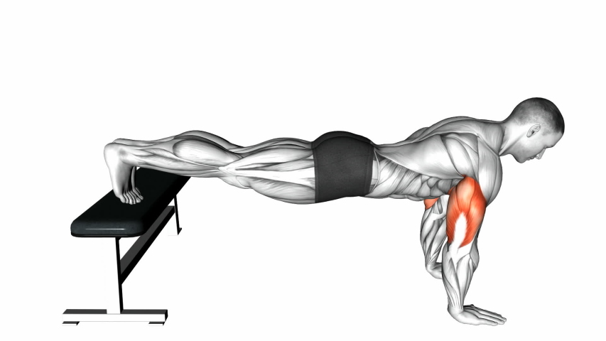 decline push-up on bench 3d Stock Footage Video (100% Royalty-free ...