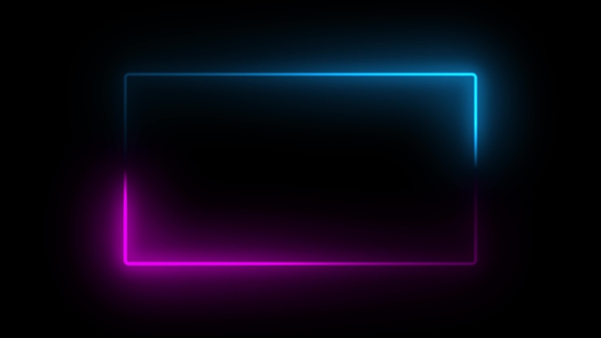 glowing neon frame animation loop rectangle Stock Footage Video (100% ...