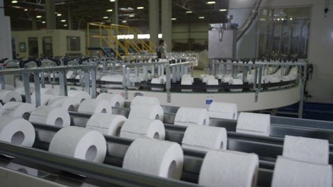 Close Upper Panoramic View Long Conveyor Stock Footage Video (100% ...