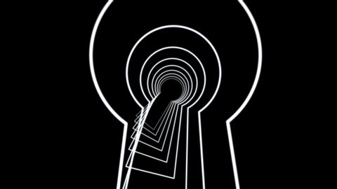 Abstract Animation Neon Keyhole Icon Forming Stock Footage Video (100% ...