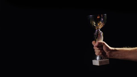 Businessman Team Holding Award Trophy Show Stock Photo 450103363 ...