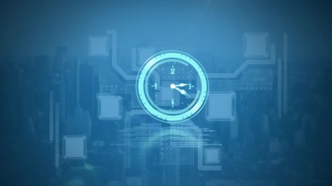 Animation Fast Moving Clock Network Connections Stock Footage Video ...