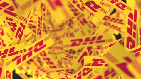 Many Moving Logos Dhl Editorial Loopable Stock Footage Video (100% ...