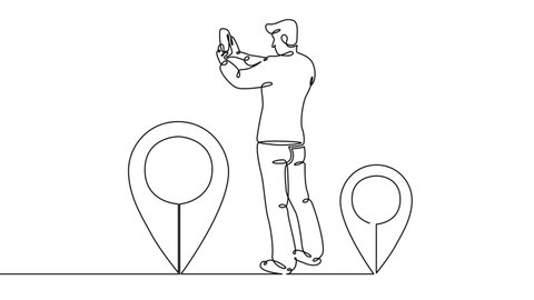 Self Drawing Simple Animation Single Continuous Stock Footage Video ...