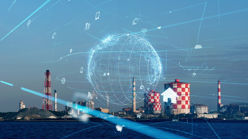 Industrial Technology Concept. Communication Network. Stock Footage ...