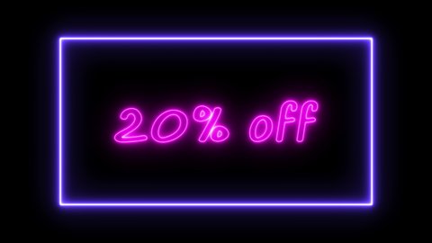 20 Sale Off Neon Sign Fluorescent Stock Footage Video (100% Royalty ...