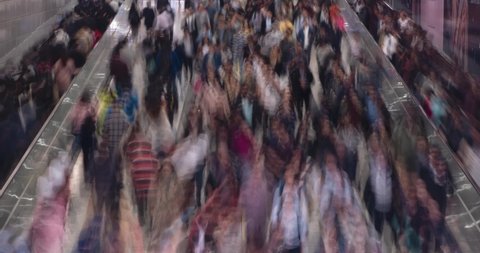 Time Lapse Blurred Crowd People Walking Stock Footage Video (100% ...