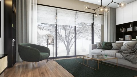 3d Render Span Camera On Interior Stock Footage Video (100% Royalty ...