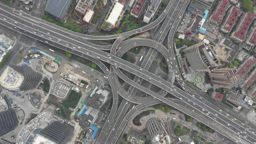 rising shot huge spectacular elevated highway Stock Footage Video (100% ...