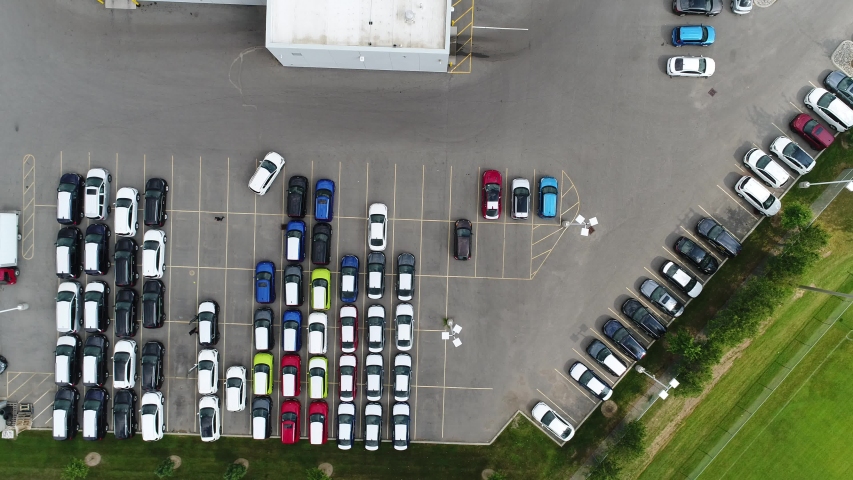 Car Dealership Aerial New Vehicles Stock Footage Video (100% Royalty ...