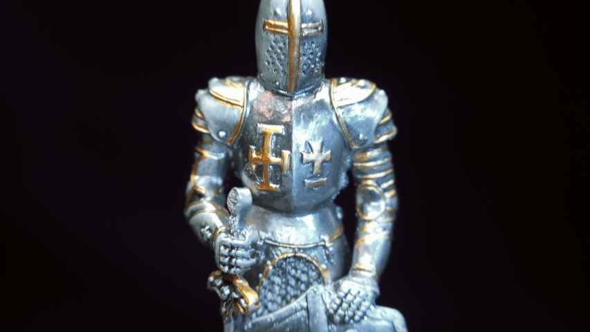 Metal Figure Medieval Knight Dressed Heavy Stock Footage Video (100% ...