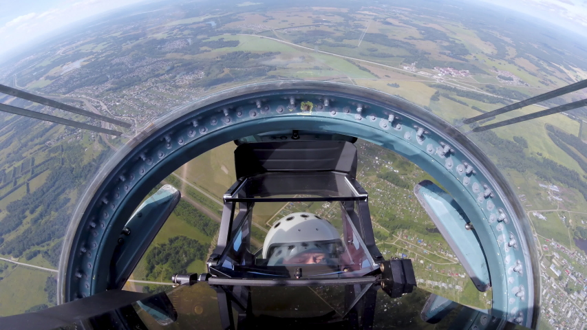 airplane makes loop air maneuvers flying Stock Footage Video (100% ...