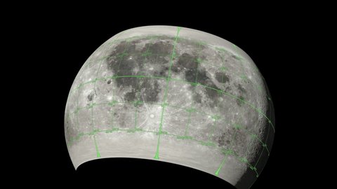 Moon Map Cylindrical Projection Spherical Texture Stock Footage Video ...