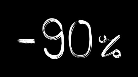 Animated Numbers 90 Percent Sign Handwritten Stock Footage Video (100% ...