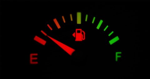 Fuel Gauge Car Dashboard Fills Orange Stock Footage Video (100% Royalty ...