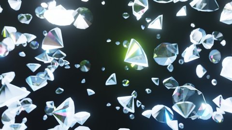Diamonds Falling On Black Background 4k Stock Footage Video (100% ...