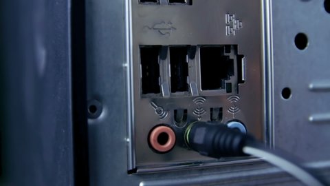 Cable Pulled Out Port On Desktop Stock Footage Video (100% Royalty-free ...