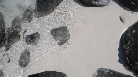 Top Down View Sand Surround Ocean Stock Footage Video (100% Royalty ...