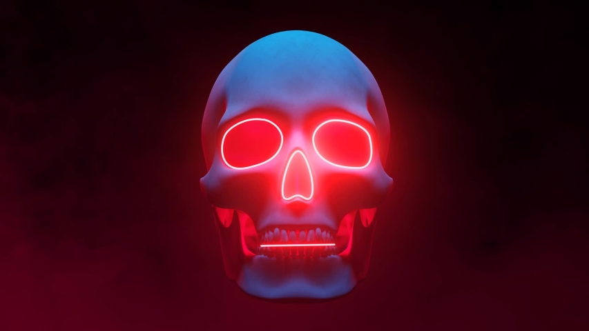 magenta blue skull neon sign on Stock Footage Video (100% Royalty-free ...
